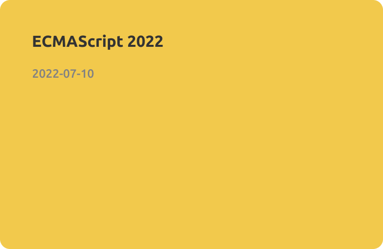 ECMAScript 2022 | Seonest